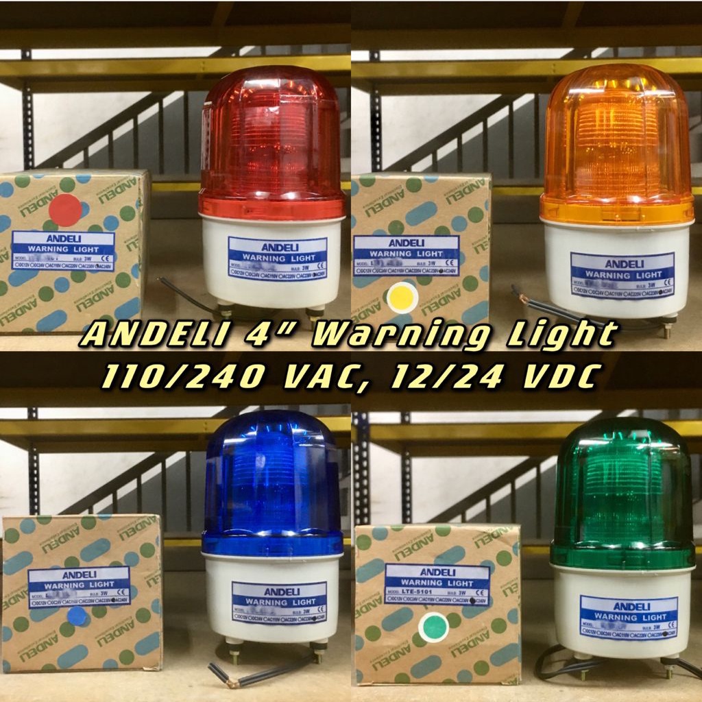 ANDELI LTE-1101 4" WARNING LIGHT (110/ 240VAC, 12/ 24VDC) (R,B,G ...
