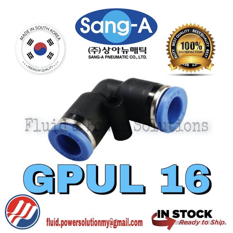 Sang-A GPUL Series "Made in Korea" Union Elbow Air Pneumatic Fitting , PUL Elbow Connector , One ...