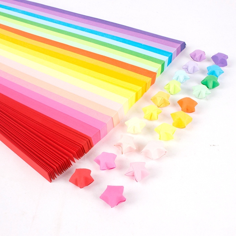 【GN106-004】Candy color solid colour lucky star paper rainbow origami ...