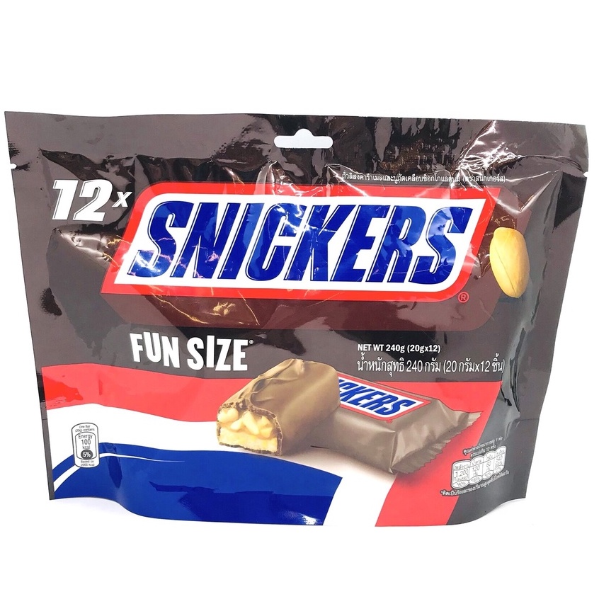 Snickers Fun Size Chocolate Bar Sharing Bag 12 x 20g (240g) | Shopee ...