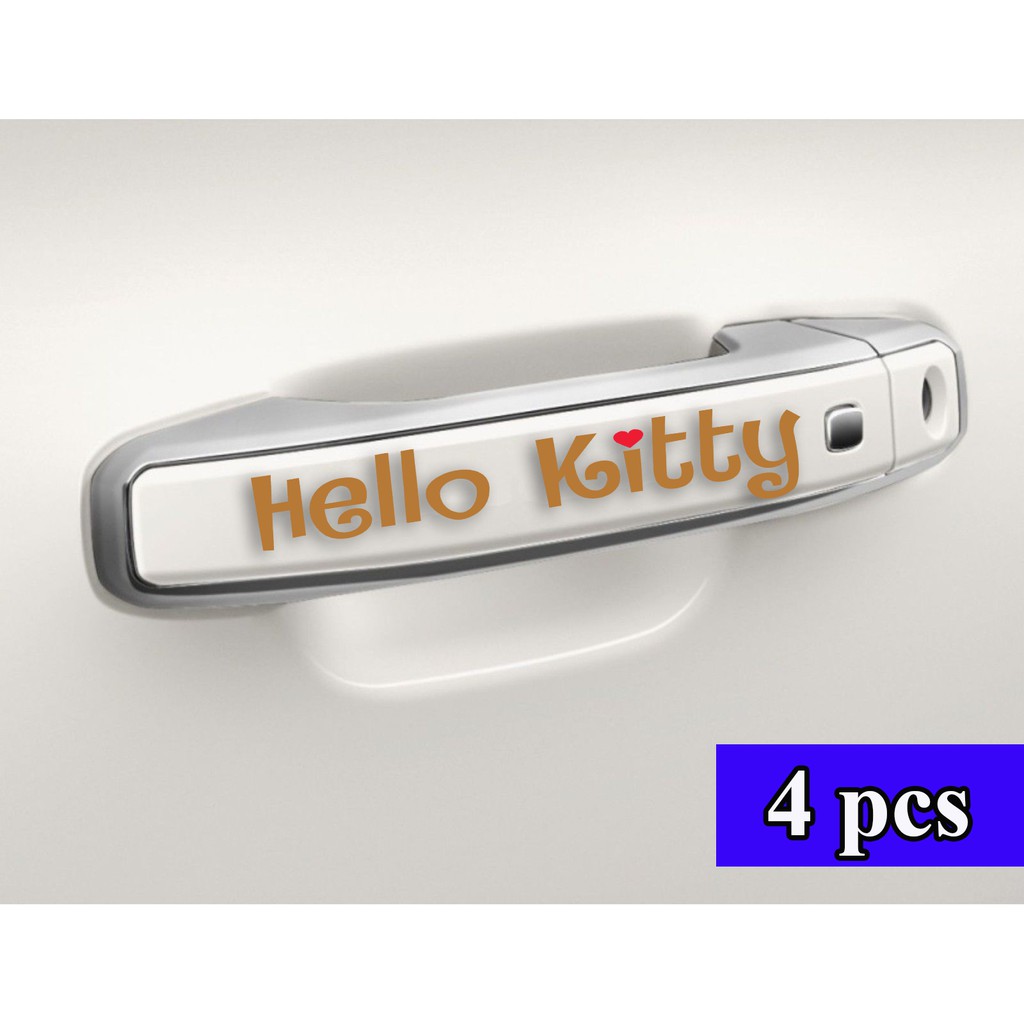 4 Pcs Hello Kitty Car Door Handle Sticker Proton Myvi Alza Viva Honda ...