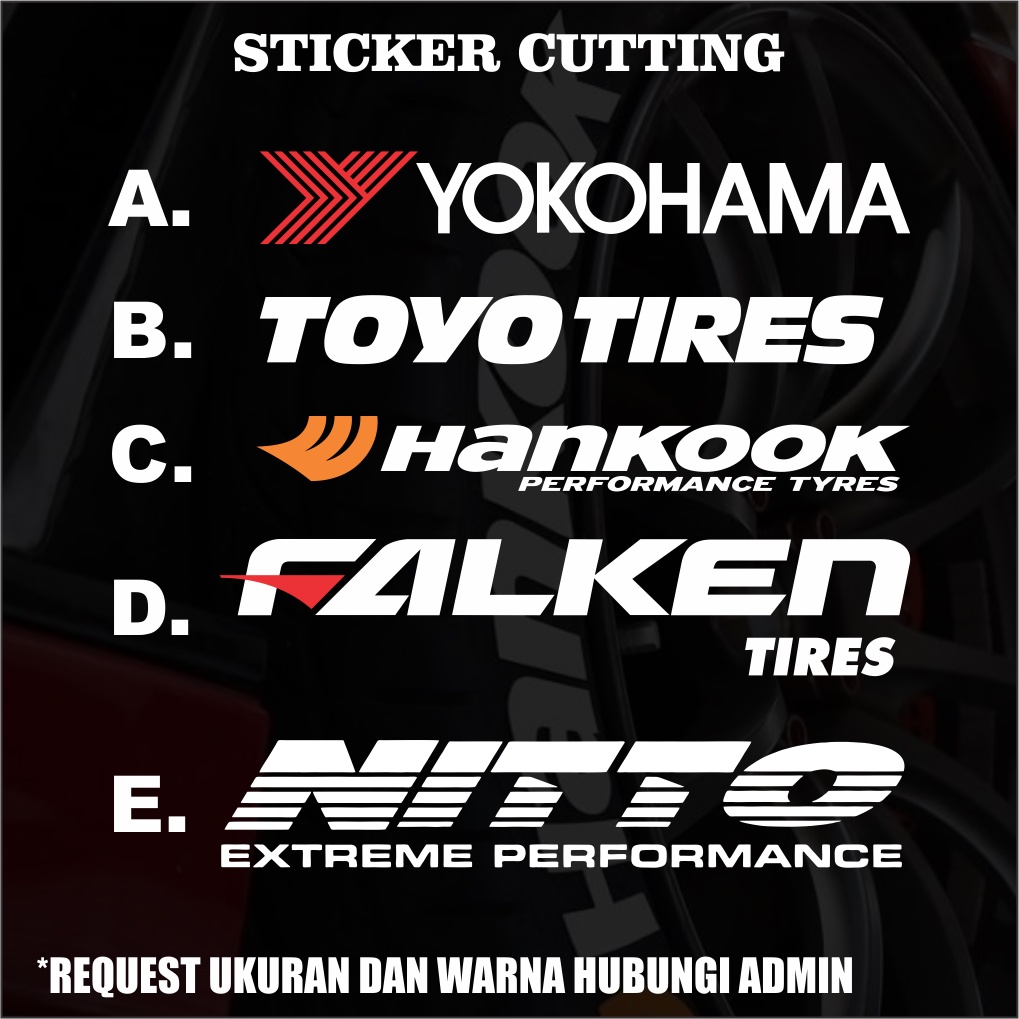 DUNLOP Yokohama, Donald, Bridgestone ETC Tire Sponsor Cutting Stickers ...