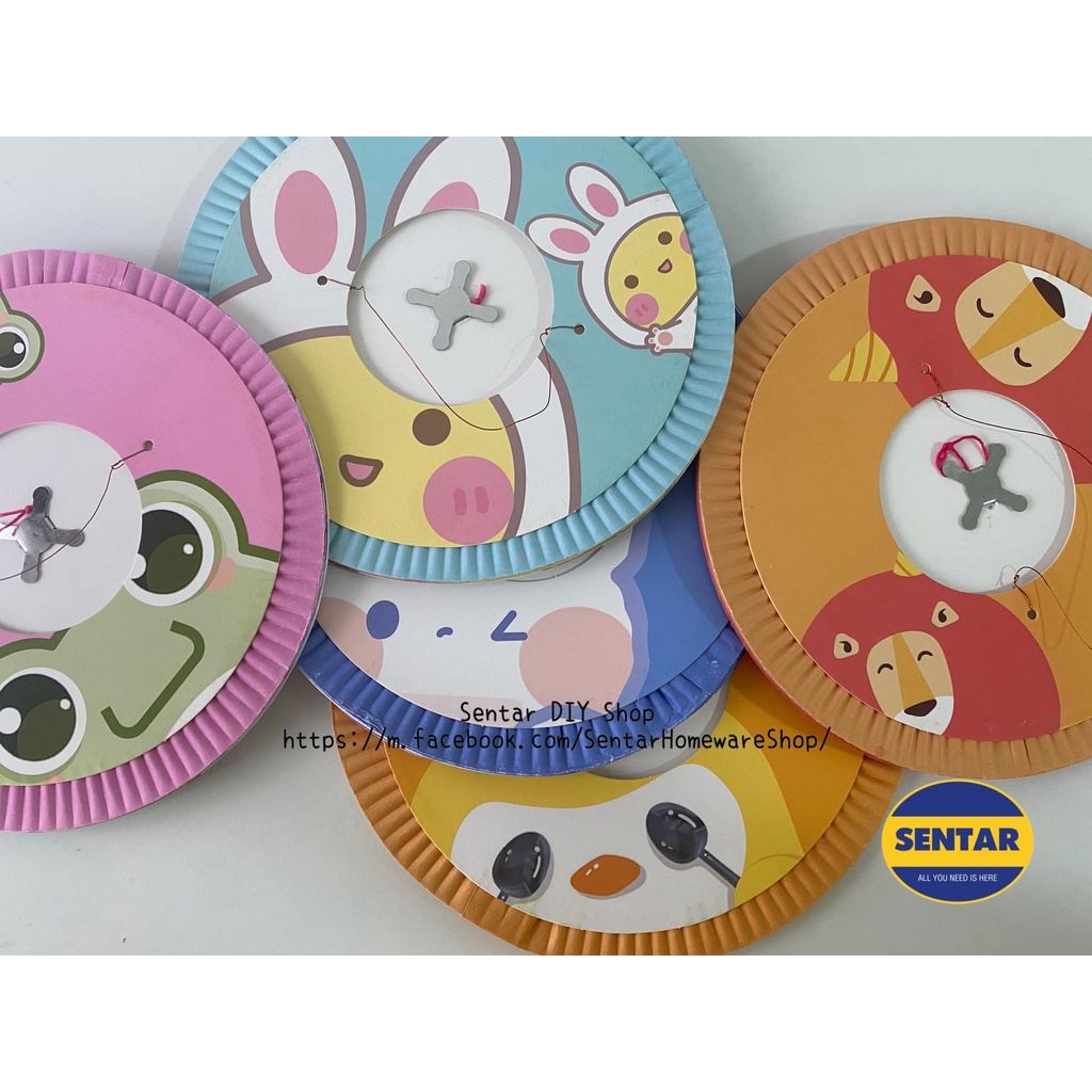 3in1 韩式大头卡通灯笼套组 (灯笼，提杆，LED灯）Moon Festival Cute Cartoon Paper Lantern ...