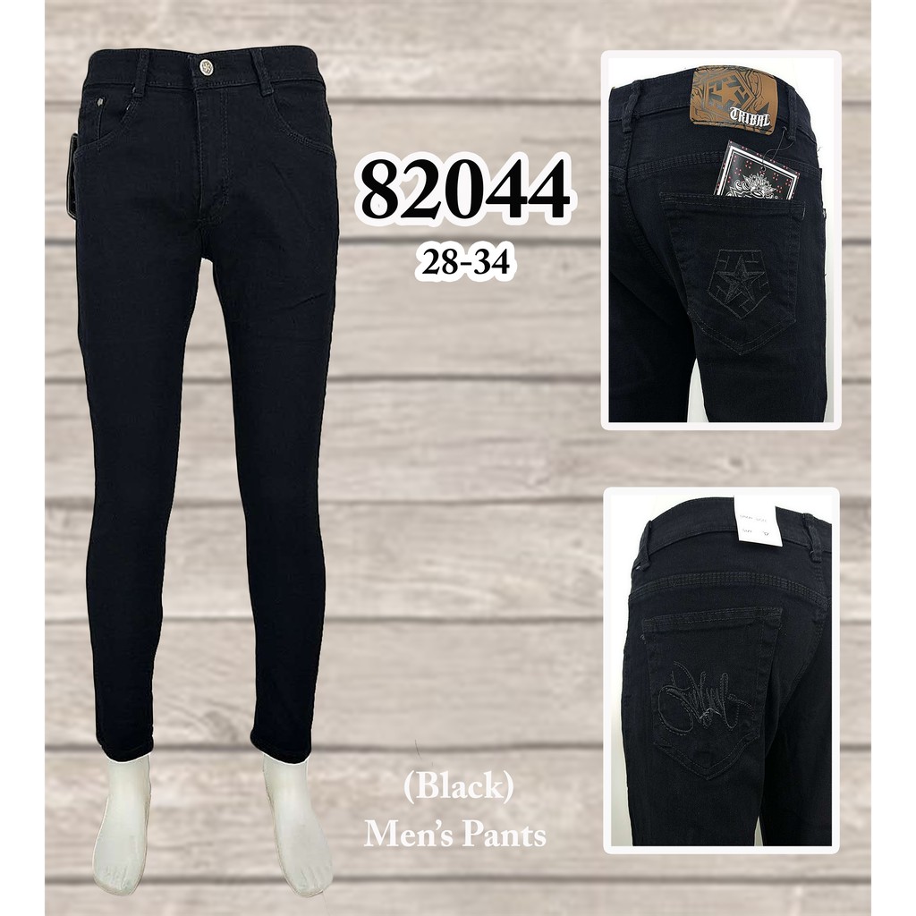 Black Tribal Maong Jeans for Men(82044) | Shopee Malaysia