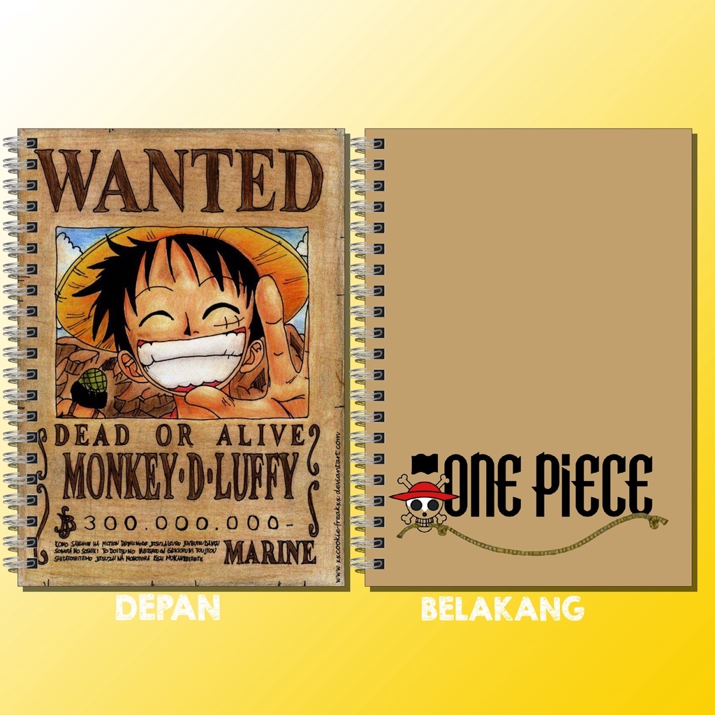 Pocket book / note book / note book / ONE PIECE WANTED anime Notebook ...