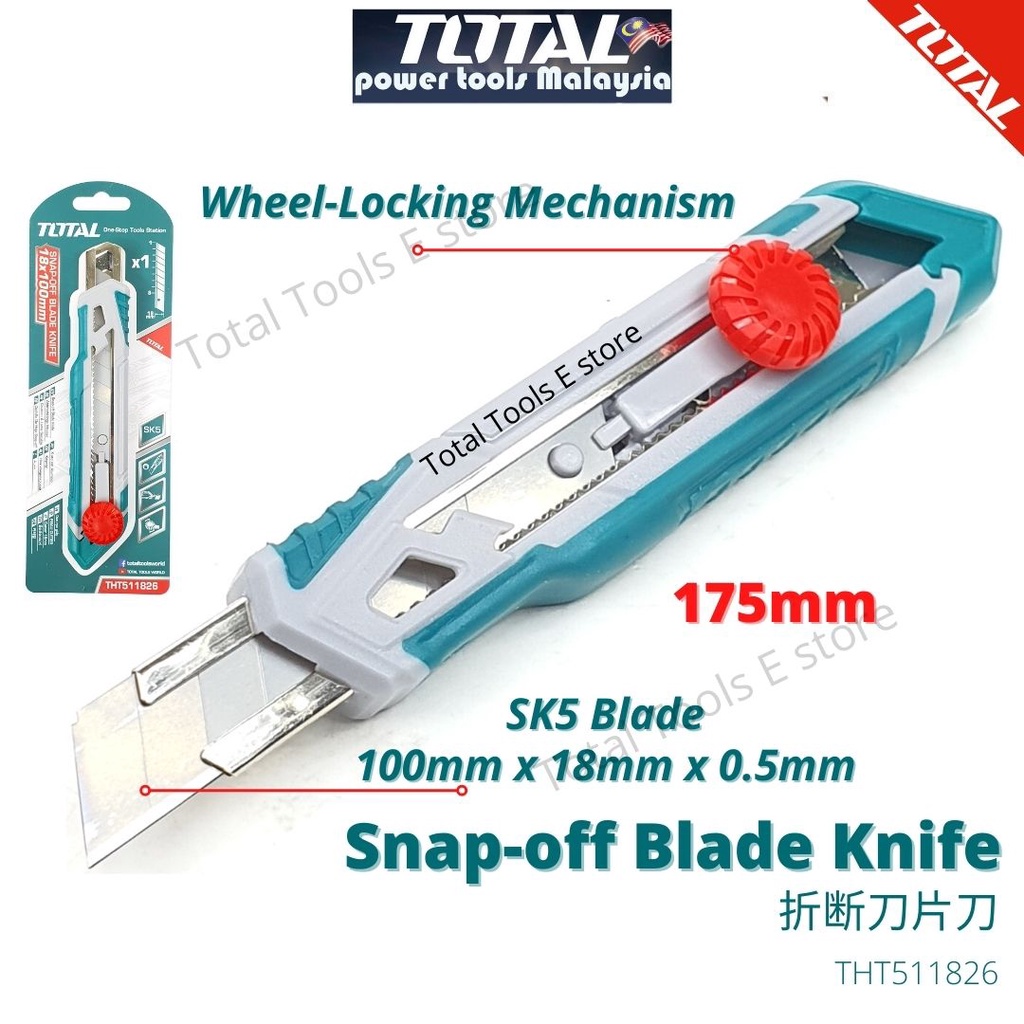 TOTAL Snap-off Blade Knife 173mm 折断刀片刀 - THT511826 | Shopee Malaysia