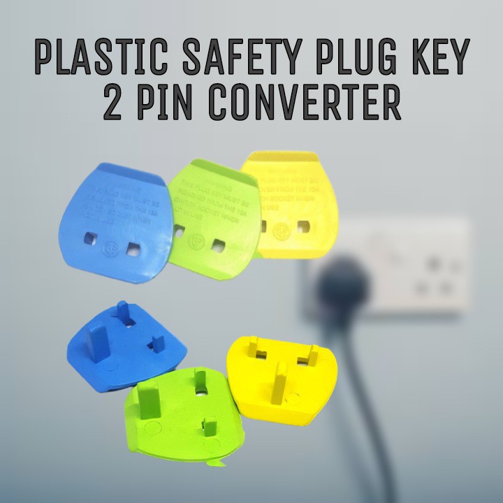 [1 PC] (RANDOM COLOUR) Plastic Safety Plug Key 2 Pin Converter | Shopee ...