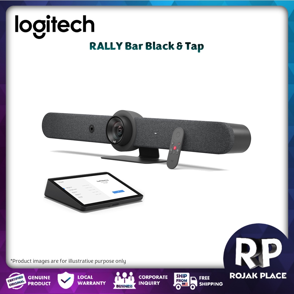 LOGITECH Rally Bar 4K Ultra HD Video Bar with Logitech Tap with Cat5e ...
