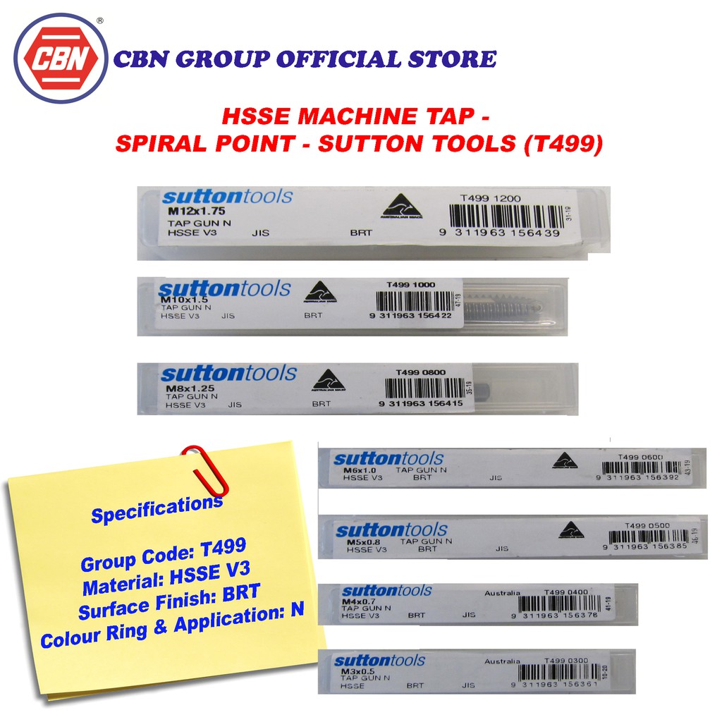 SUTTON TOOLS (T499) - HSSE MACHINE TAP - SPIRAL POINT | Shopee Malaysia