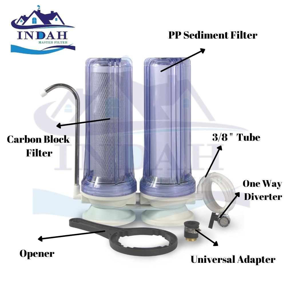 10" 2 Stage Domestic Double Water Filtration System Double Housing ...