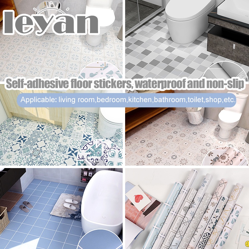 Waterproof Floor Stickers Self-Adhesive Matte Surface Anti-Slip Toilet ...