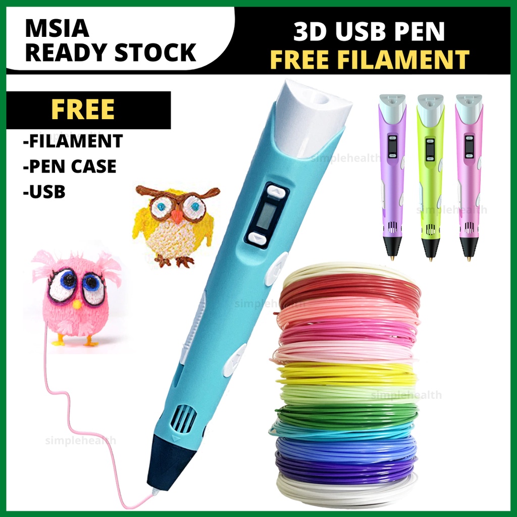3D Printing Drawing Pen PLA Filament Doodle Art Craft Kids Toy LCD ...