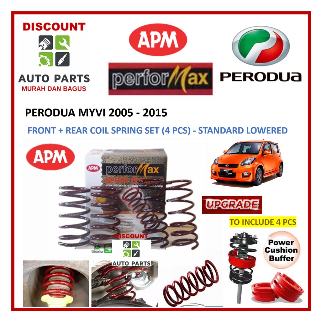 🔥 APM PERFORMAX 🔥 LOWERED COIL SPRING SET WITH POWER CUSHION BUFFER ...