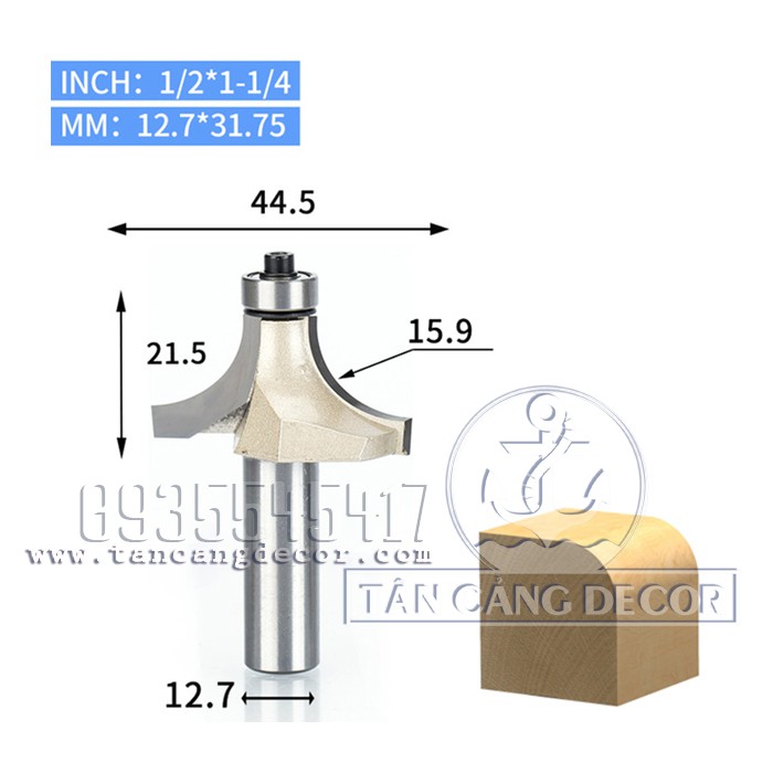 Arden Router Bit R15.9 Core 12.7 mm - A040088 | Shopee Malaysia