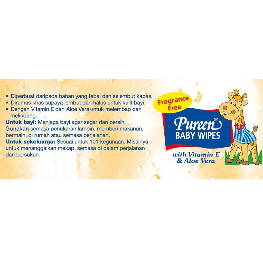 Pureen Baby Wipes Fragrance Free (100's x 2) | Shopee Malaysia