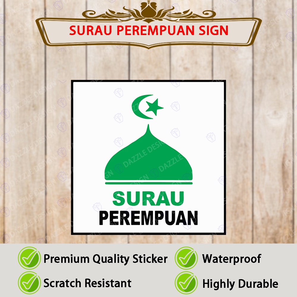 ️[ SURAU PEREMPUAN ] 10X10CM SIGNS STICKER / PELEKAT STICKER / SIGNAGE ...