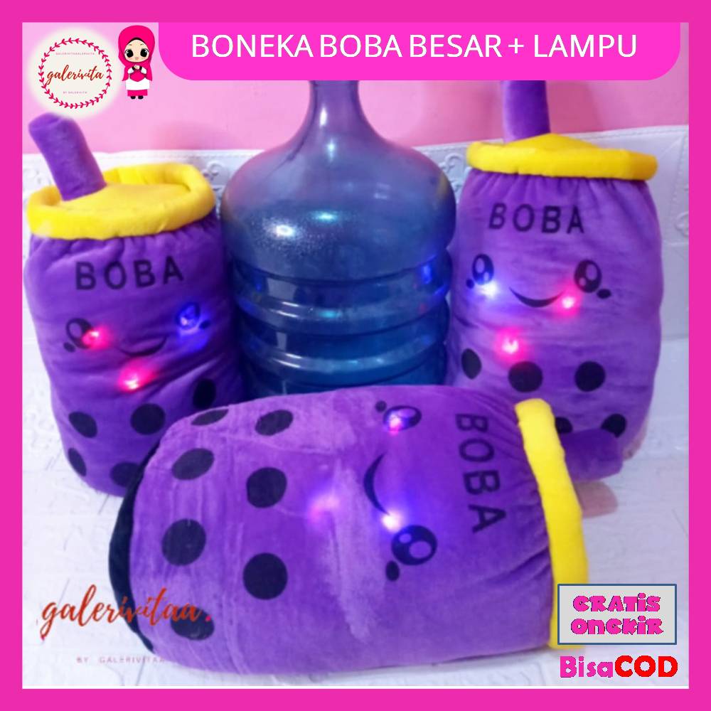 Jumbo Boba LED Doll Size Gallon 53 Cm / Stuffed Boba Milk Tea LED ...