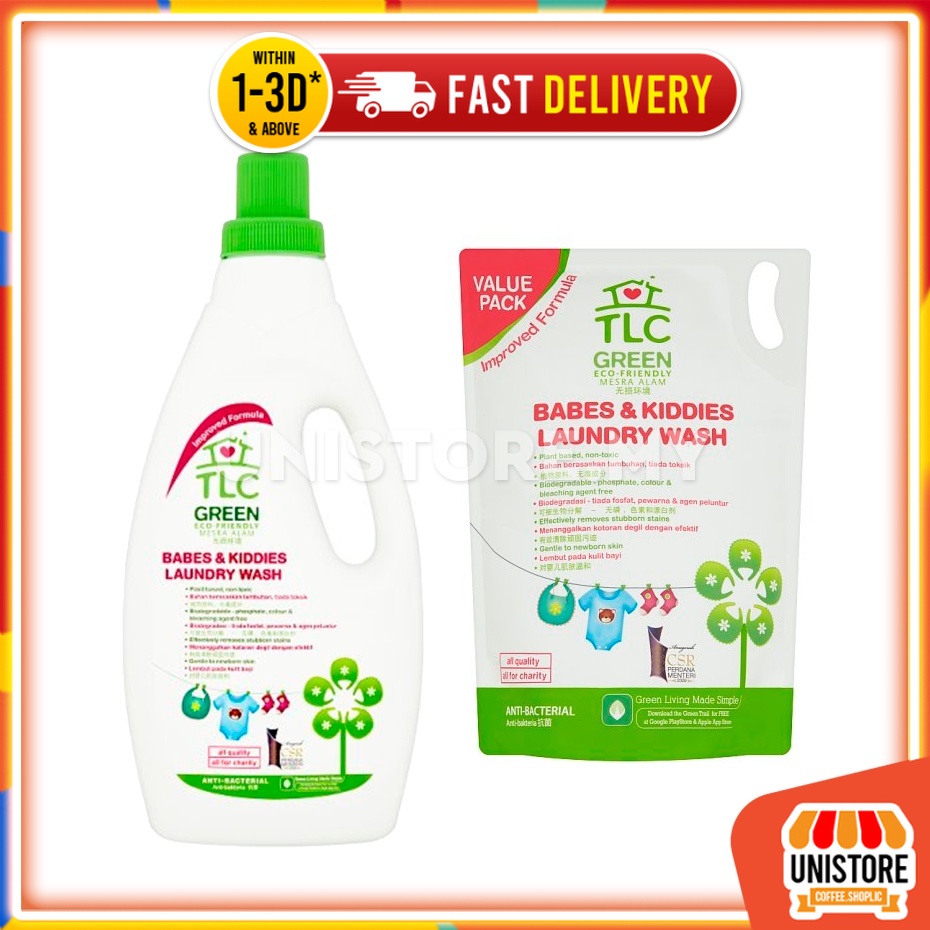 TLC Green Eco-Friendly Anti-Bacterial Babbies & Kiddies Laundry Wash 2 ...