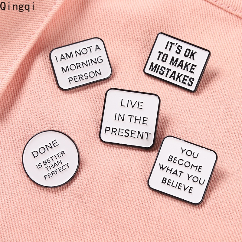 Creative Motivational Quotes Enamel Pins Live Life Happy Brooches Badge ...