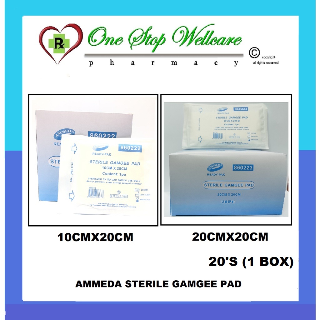 AMMEDA STERILE GAMGEE PAD (10CMX20CM / 20CMX20CM) 20'S (1 BOX) | Shopee ...
