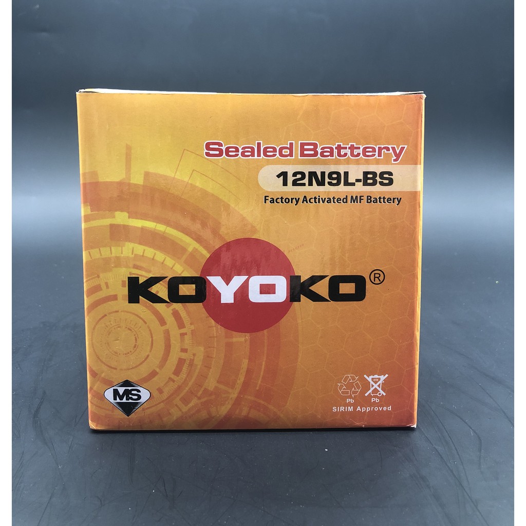 KOYOKO SEALED BATTERY BATERI MOTOSIKAL 12N9L-BS JAGUH SIRIM CERTIFIED ...