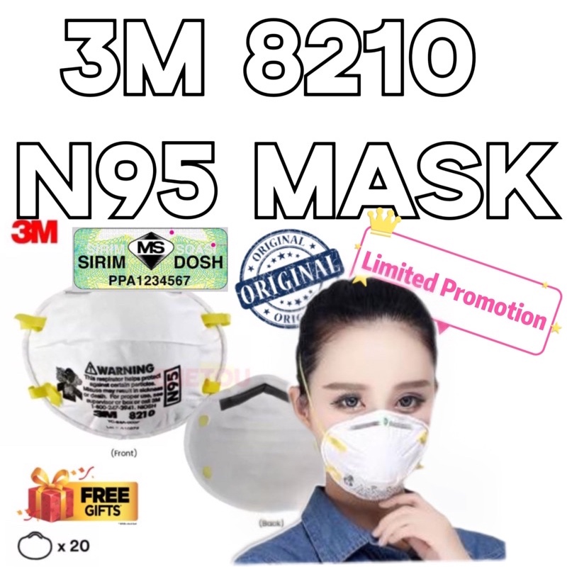 [Ready Stock] 3M 8210 N95 PARTICULATE RESPIRATOR (1box-20pcs) | Shopee Malaysia