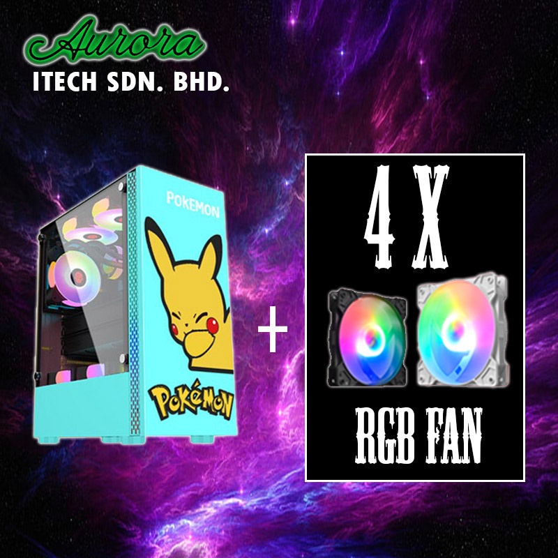 ( PIKACHU GAMING CASING ) ATX GAMING CASING PC PIKACHU 1 WITH RGB ...