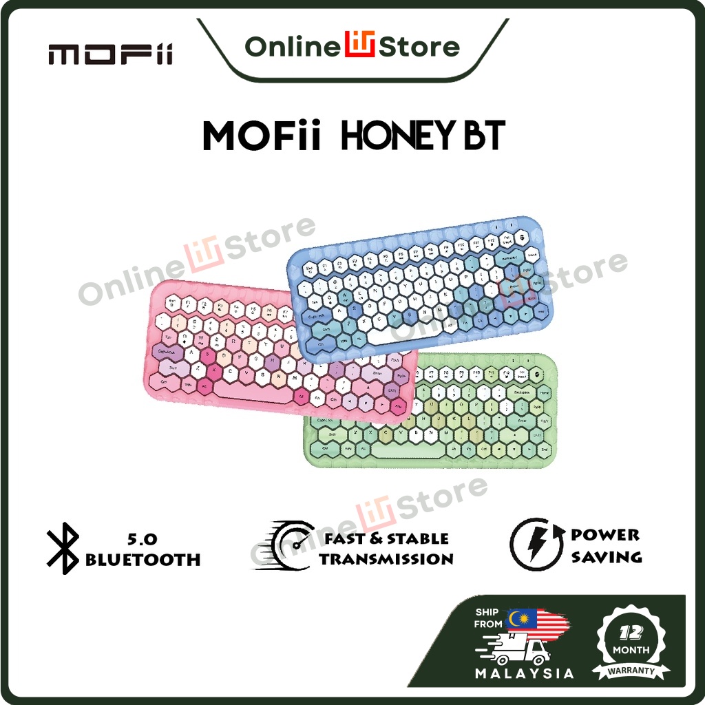 Mofii Honey Bt Wireless Bluetooth Keyboard （honeycomb Shopee Malaysia
