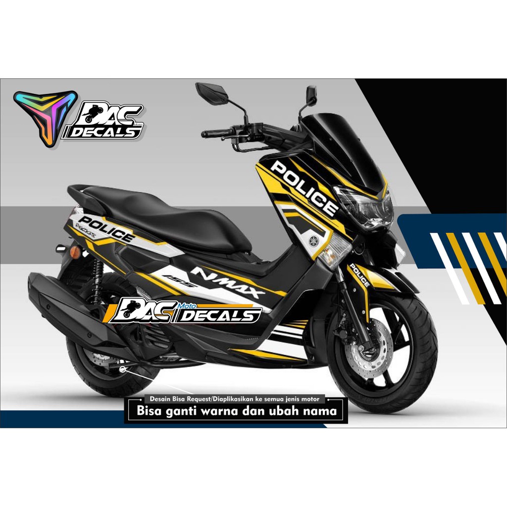 Black and white Yamaha NMAX Police full body decal Sticker | Shopee ...