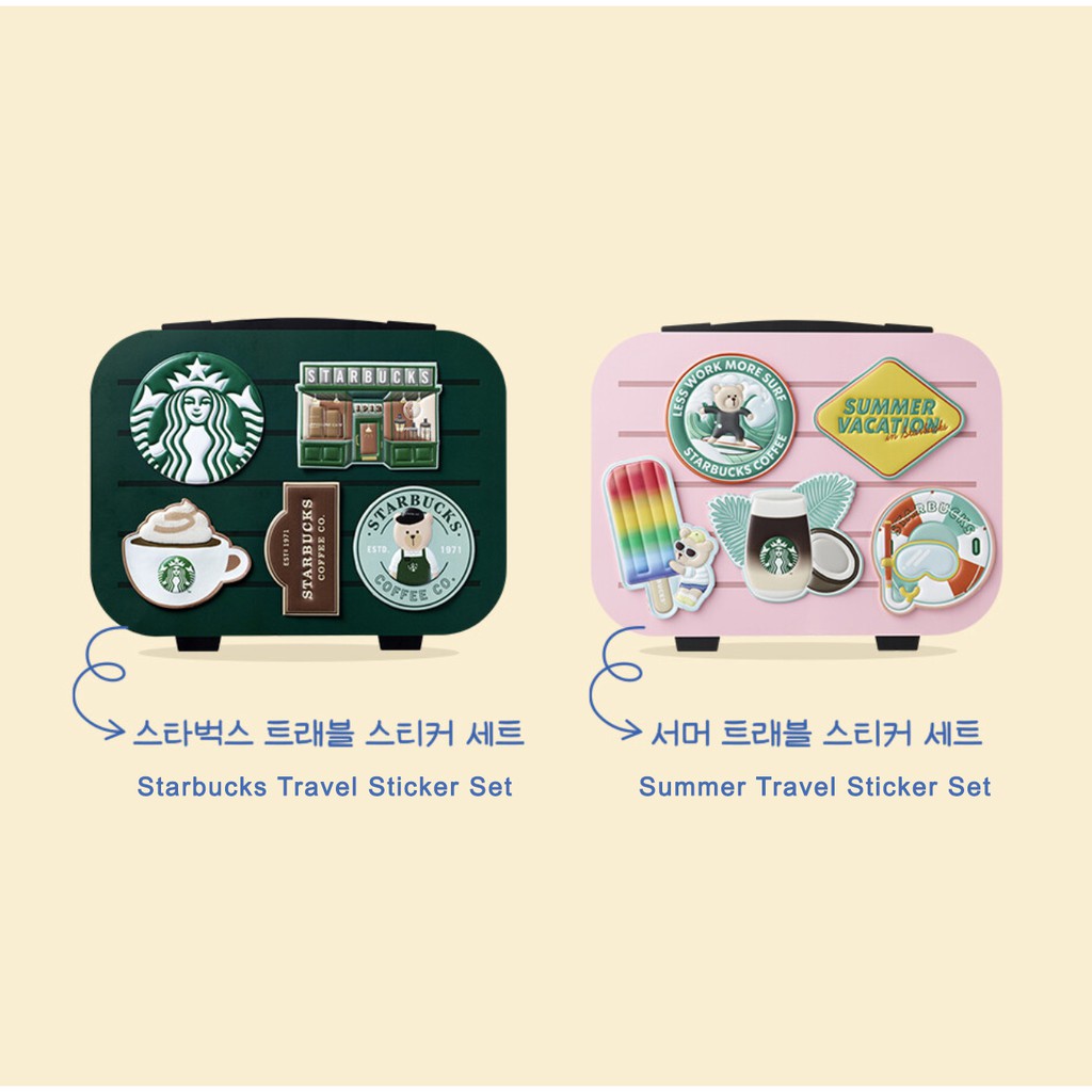 Starbucks Korea Summer Ready Bag Luggage Sticker Set | Shopee Malaysia