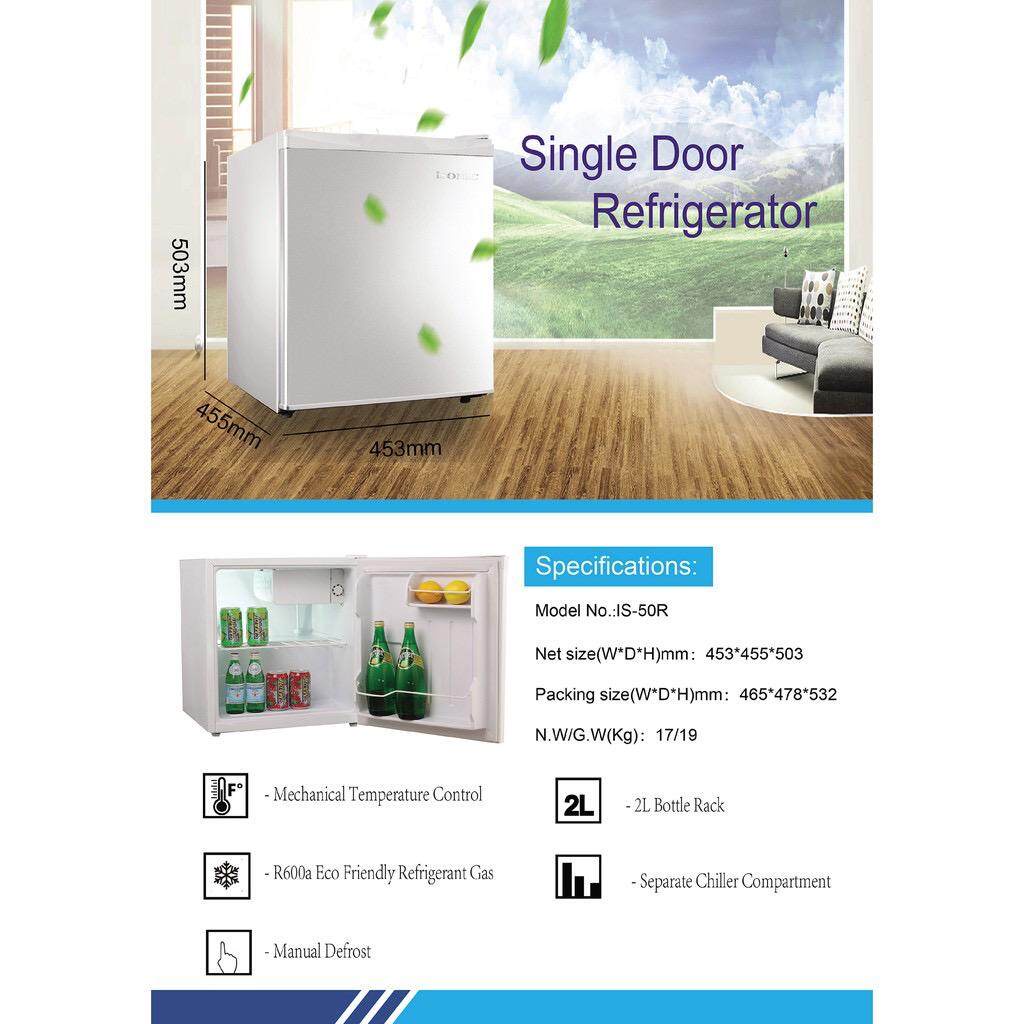 ISONIC MINI BAR SINGLE DOOR FRIDGE IS-50R REFRIGERATOR | Shopee Malaysia