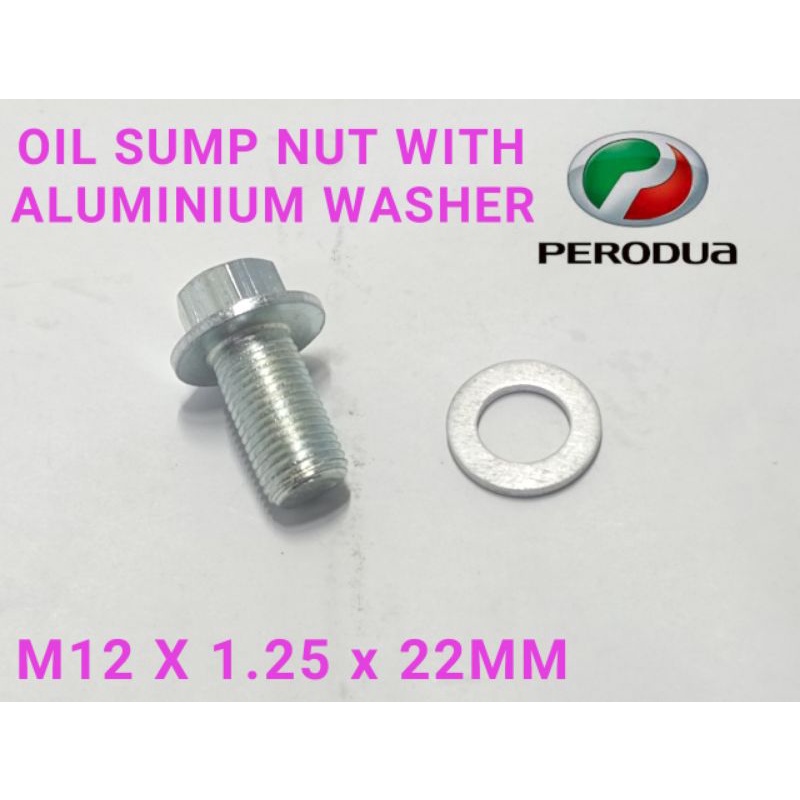 PERODUA OIL SUMP NUT WITH ALUMINIUM WASHER PERODUA MYVI, VIVA, ALZA ...