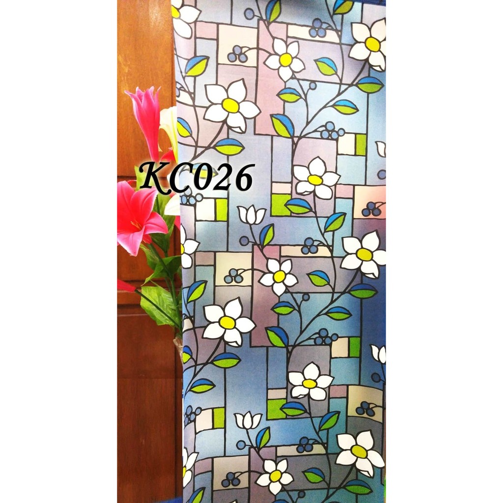 Kc026 BLUE STAINED GLASS STICKER GLASS STICKER 45CMX5M | Shopee Malaysia