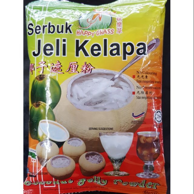 Happy Grass Coconut Jelly Powder/ SERBUK JELLY KELAPA 225G | Shopee ...