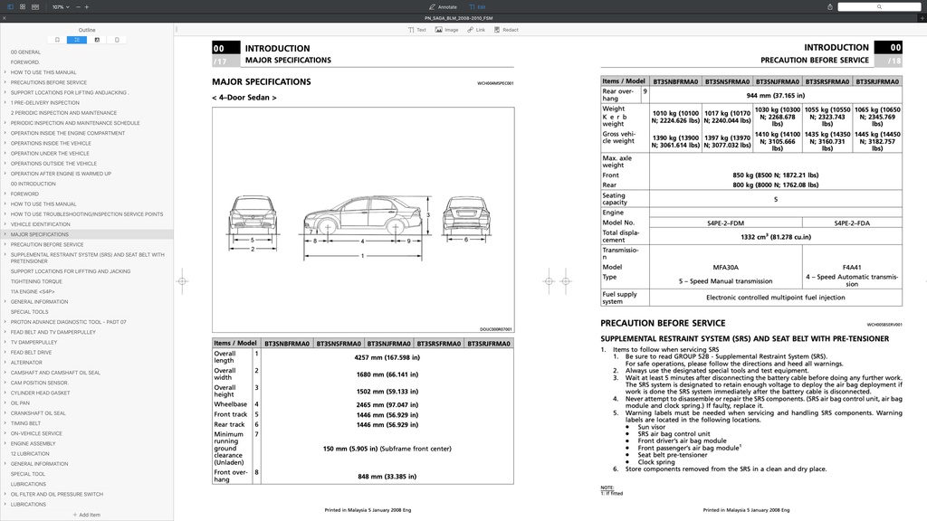 PROTON SAGA BLM IAFM (2008-2010) SERVICE WORKSHOP MANUAL WORKBOOK | Shopee Malaysia