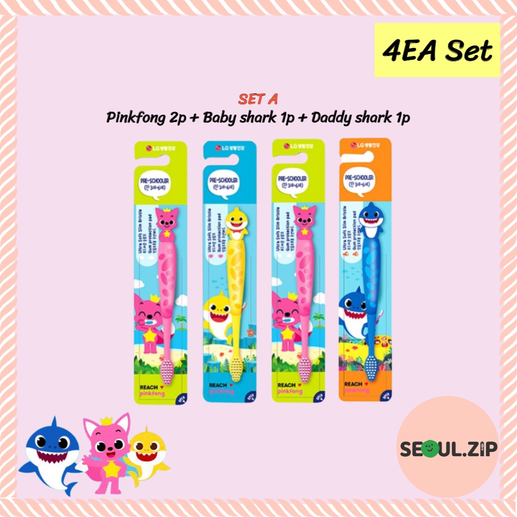 Pinkfong Baby shark Toothbrush, Pinkfong kids toothbrush | Shopee Malaysia