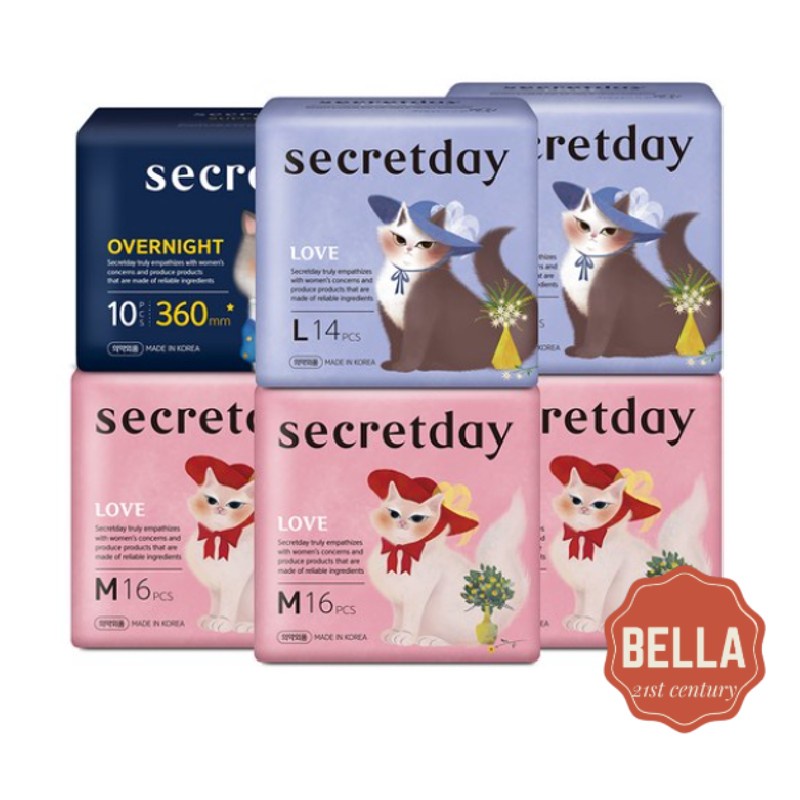Secret Day Korean Love Sanitary Pad Series Korean Overnight Pantyliners ...