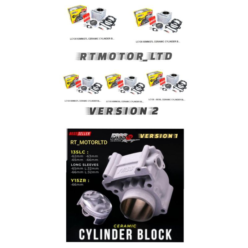 LC135 FZ150 Y16ZR Y15 Y15ZR FASSTEK BLOCK RACING CERAMIC BLOCK V1 AND ...