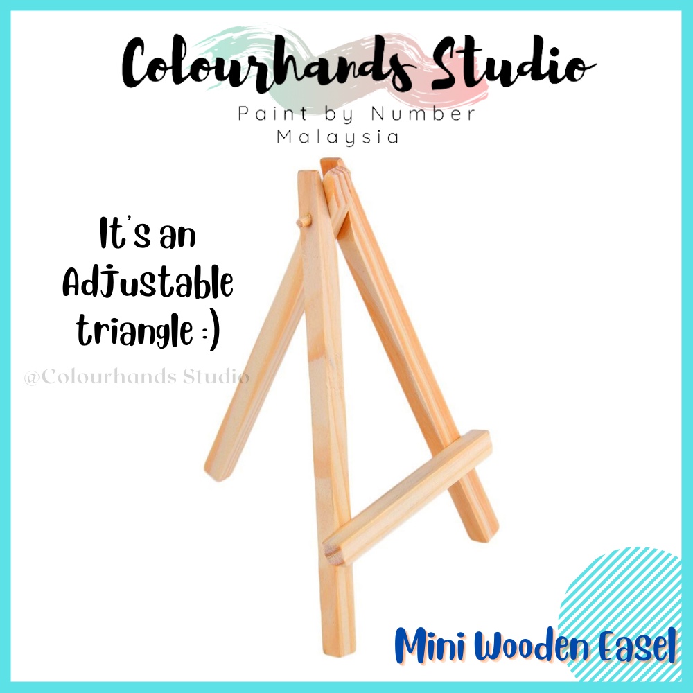 🇲🇾🎨Mini Wooden Easel Stand 15*8cm Adjustable Triangle Easel Cards ...