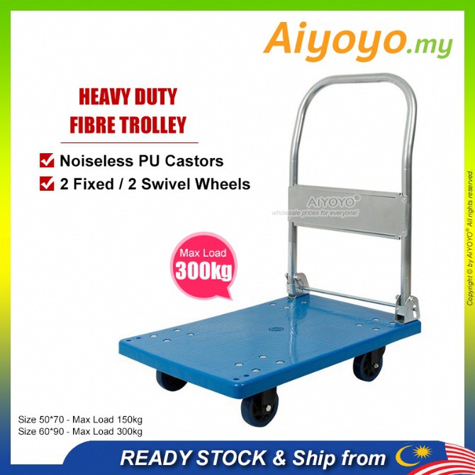 Heavy Duty Foldable PVC Platform Hand Truck Trolley Troli Stor 150kg ...