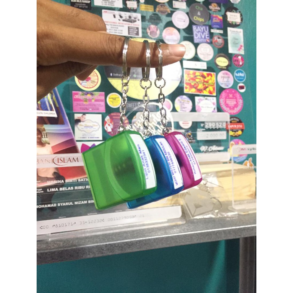SOP Stamp mini stamp with personalise name self ink keychain stamp ...