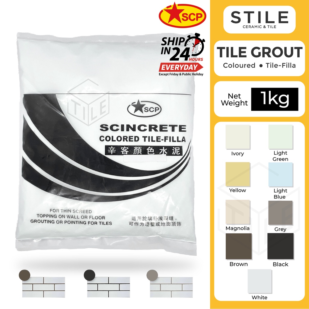 SCP Scincrete Colored Tile Filla / Ceramic Tile Grout / Simen Warna ...