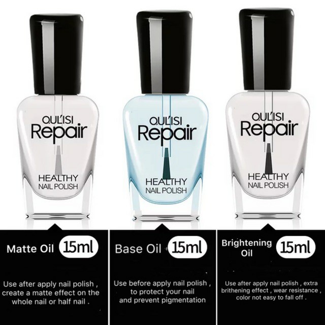 Oulisi Repair Nail Polish Care Preparation Set (Calcium Base Oil ...