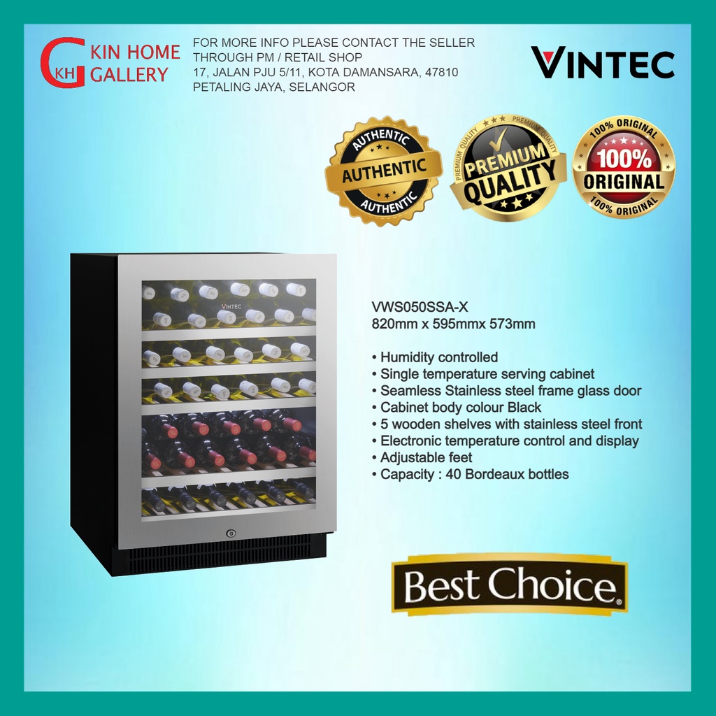 Vintec Wine Storage Cabinets (Free Standing/Slot-in) VWS050SSA-X ...