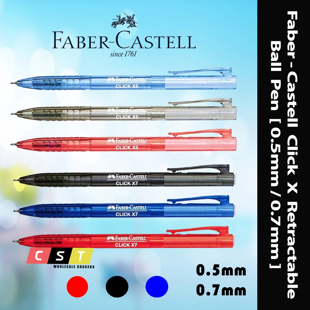 Faber-Castell Click X Retractable Ball Pen [0.5mm / 0.7mm] | Shopee Malaysia