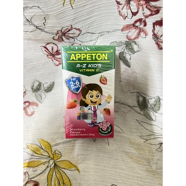 APPETON A-Z Kid's Vitamin C Strawberry Flavour 30mg 100 Tablet | Shopee ...