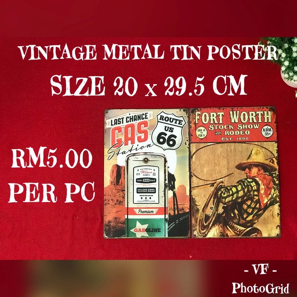 VINTAGE METAL TIN POSTER | Shopee Malaysia