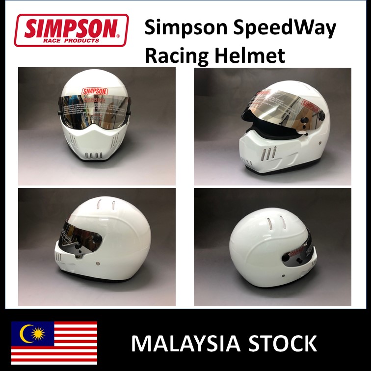Simpson SpeedWay Racing Helmet Chrome Visor | Shopee Malaysia