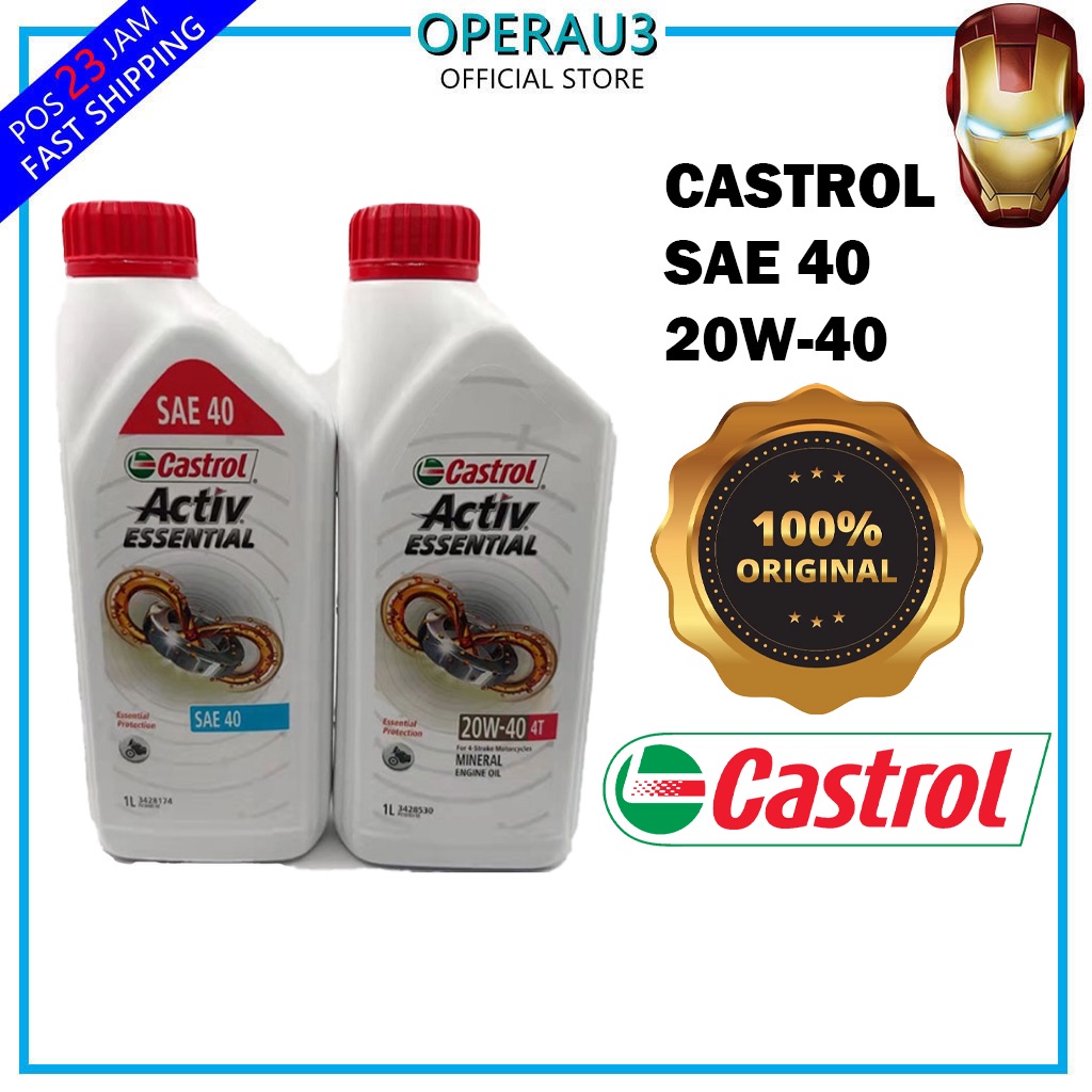 (NEW STOCK 2021) 4T CASTROL GO 20W40 SAE 40 ACTIVE ESSENTIAL 20W40 SAE ...