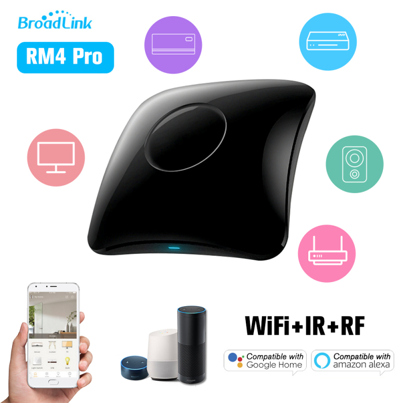 BroadLink RM4 Pro WiFi Smart Home Automation Universal Remote Controller WiFi+IR+RF Switch App ...